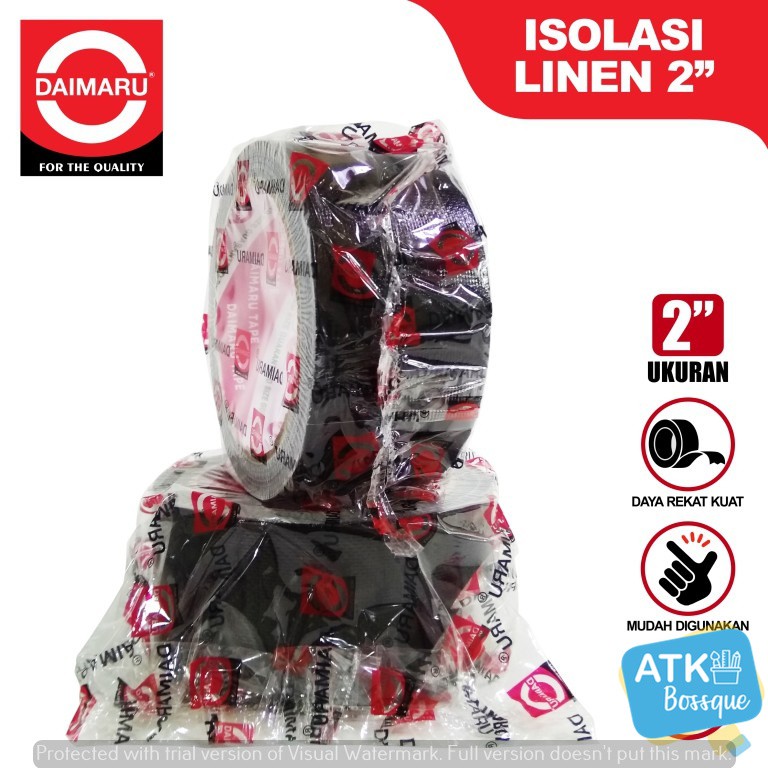 Jual Lakban Kain Linen Cloth Tape 2" 48mm X 12M Hitam/Black DAIMARU ...