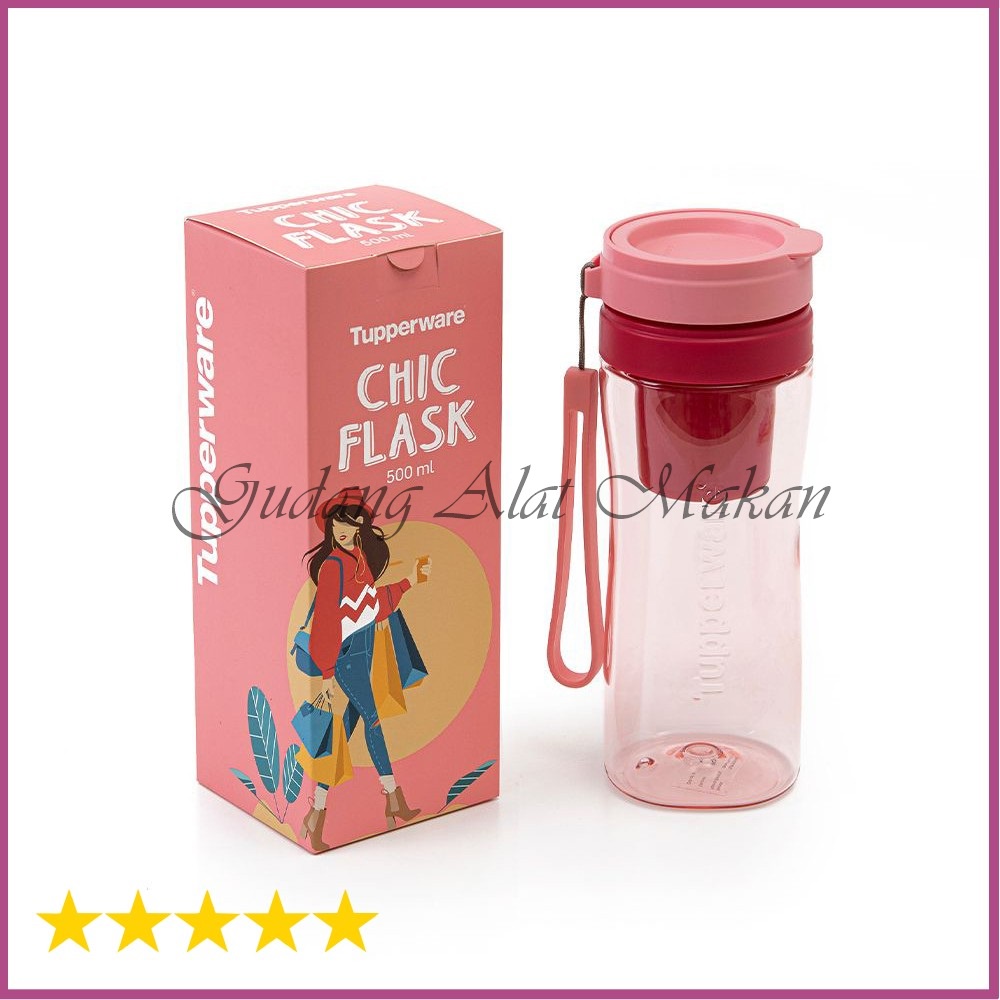 Jual TUPPERWARE Chic Flask 550ML 1pc tempat minum kaca ECER | Shopee Indonesia