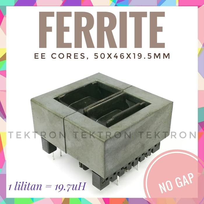 Jual Ferrite EE cores 50x46x19.5mm + Bobin, 1 lilitan = 19.7uH, ferit ...