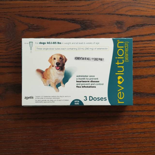 Jual Revolution Teal, obat kutu anjing 2ml (1tube) Freshpack ED12/2026 ...