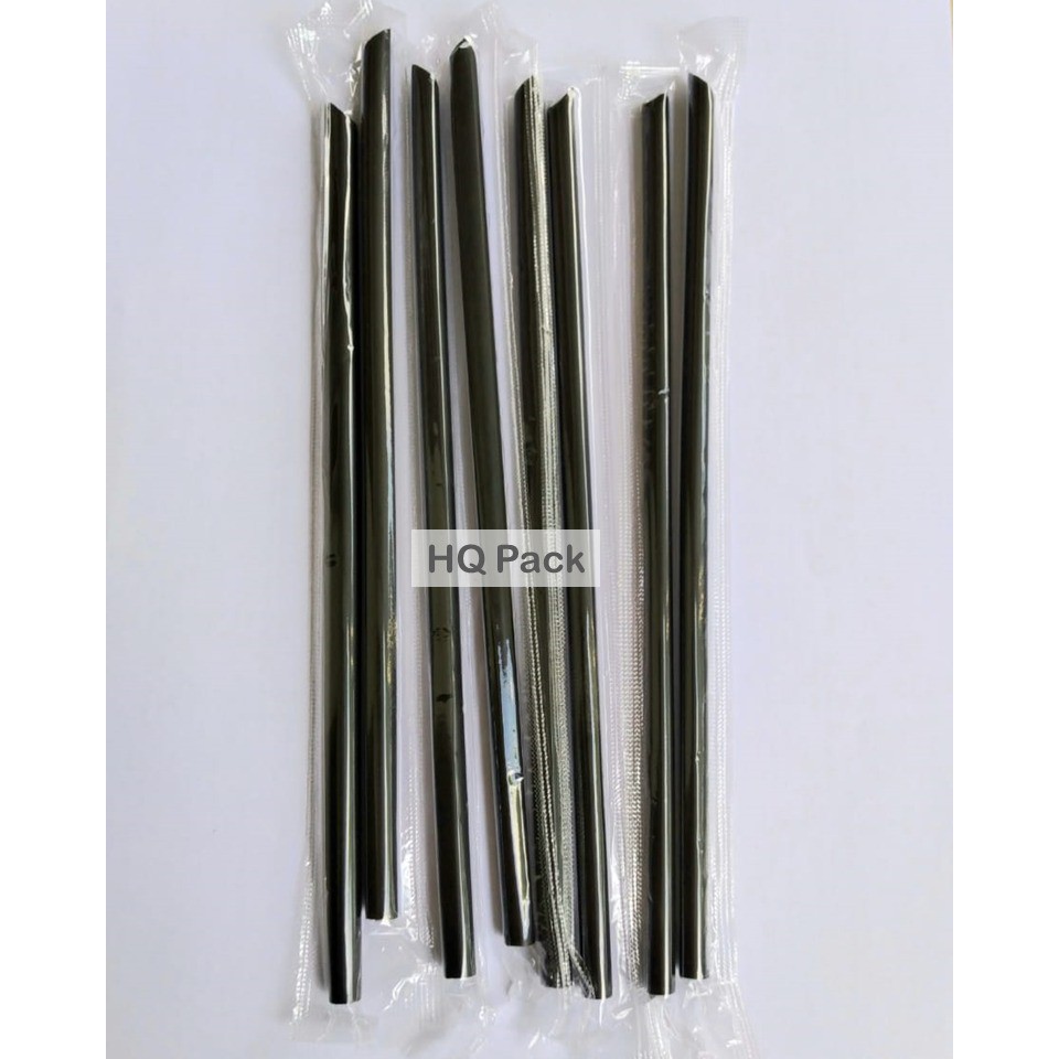 Jual Sedotan Hitam Runcing/Lancip Higienis Steril Straw - 1 pack (isi ...