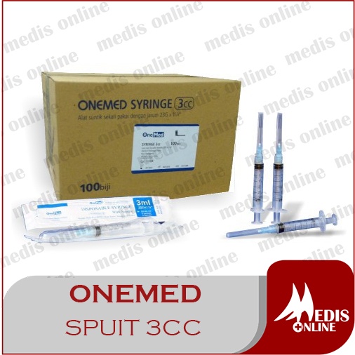 Jual Spuit 3cc / Syringe 3cc Onemed / ONEMED 3CC / onemed sped / Box ...