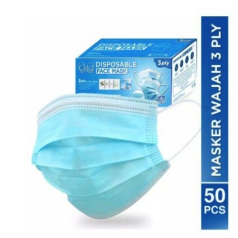 Jual MASKER 3 PLY EARLOOP 50PCS / BOX | Shopee Indonesia