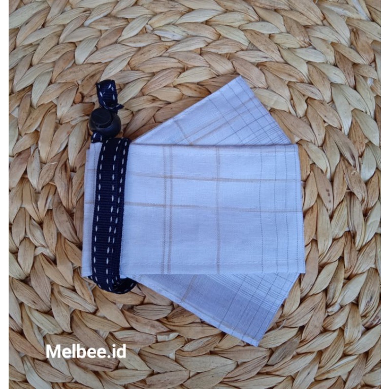 Jual MASKER KAIN FLANEL PREMIUM 3D(putih garis biru dan cream) | Shopee ...