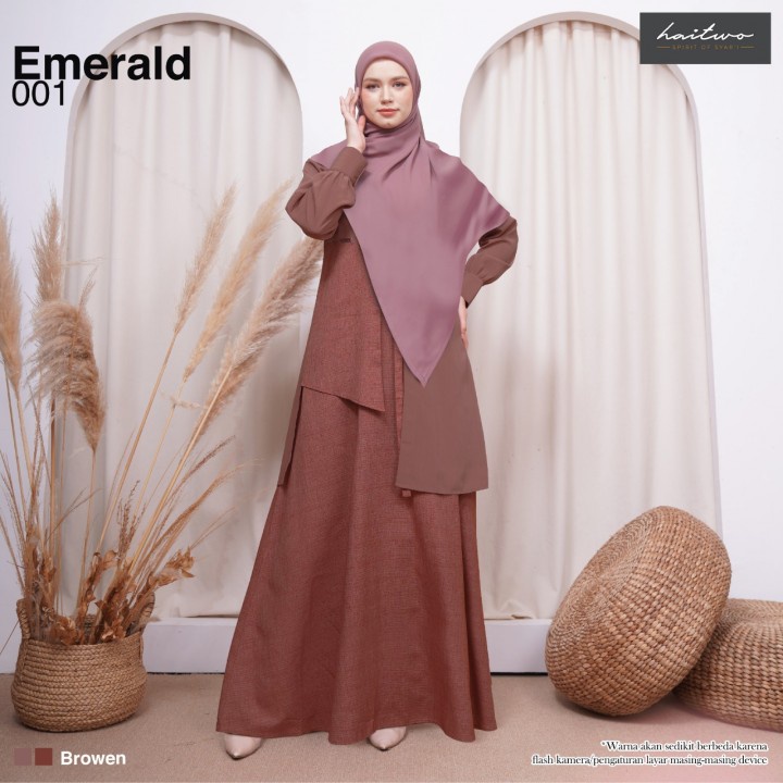 Jual HAITWO GAMIS SET OUTER TERBARU EMERALD 001 | Shopee Indonesia