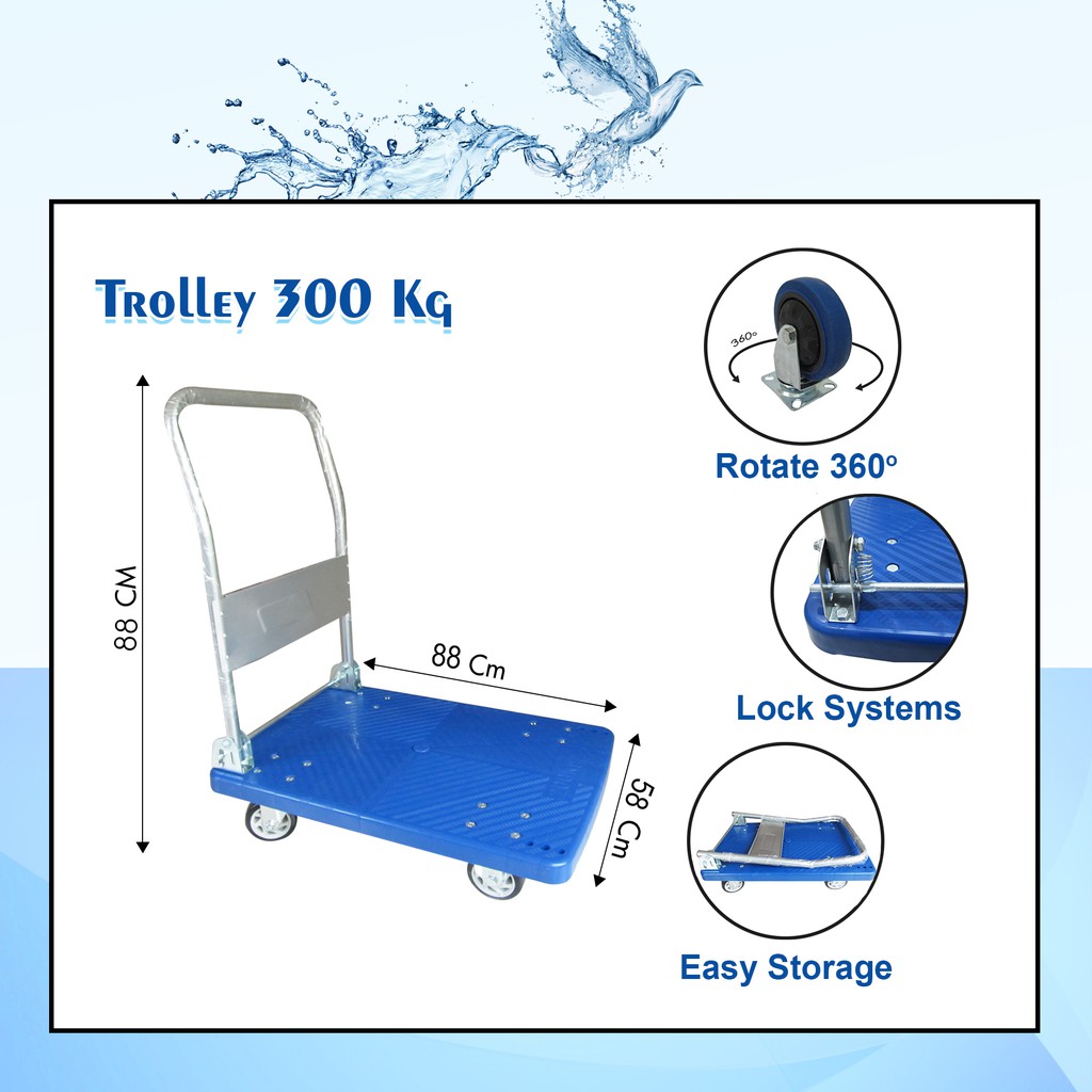 Jual Troli Lipat Dorong Barang Galon Ukuran 300 Kg | Shopee Indonesia