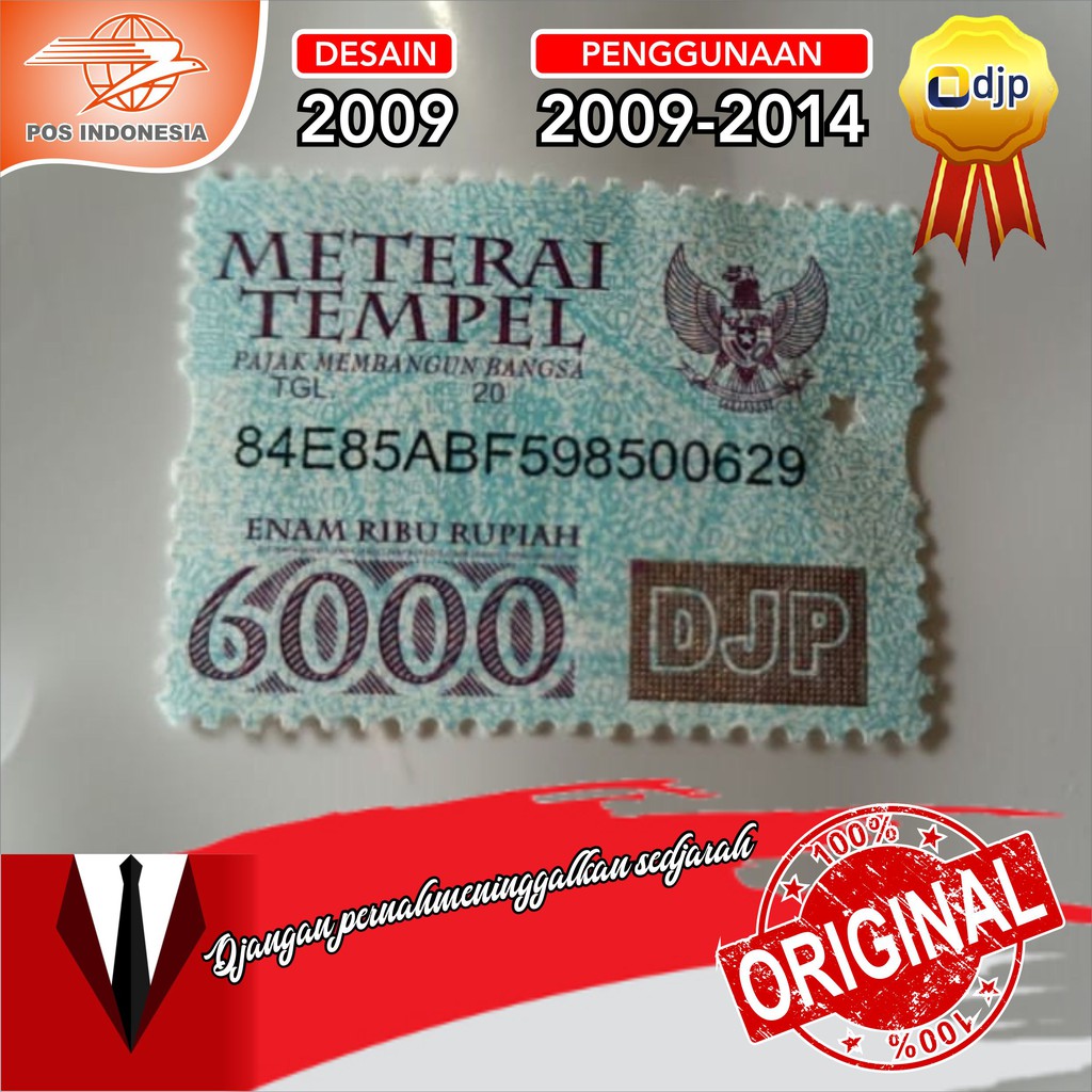 Jual MATERAI 6000 DJP DESAIN 2009 PEMAKAIAN 2009 2010 2011 2012 2013 2014 ASLI ORIGINAL | Shopee ...