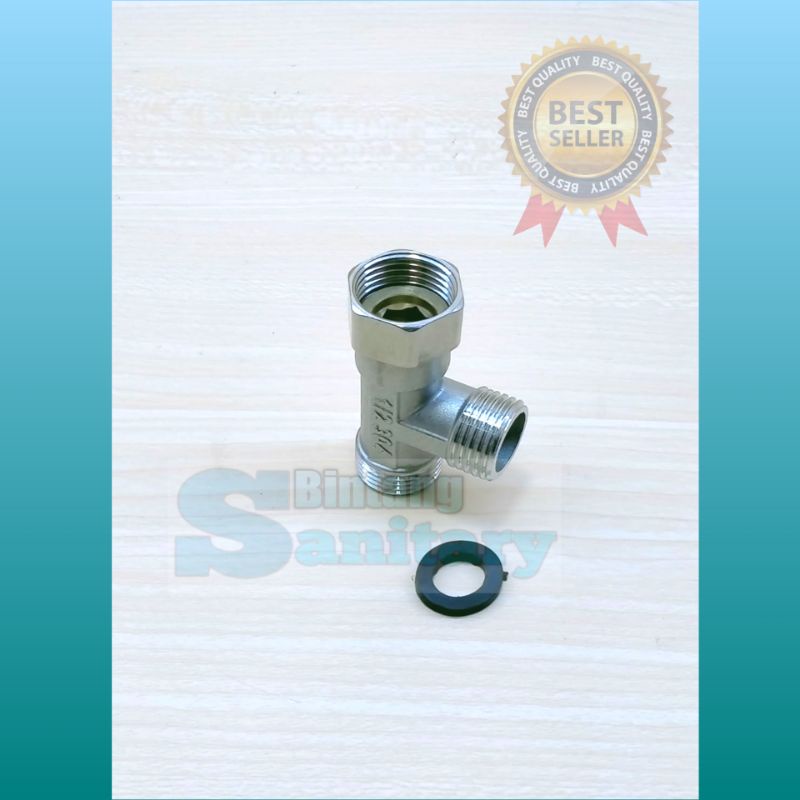 Jual Nepel T ring stainless 304 ukuran 1/2 inch / Nepel T kran fitting ...