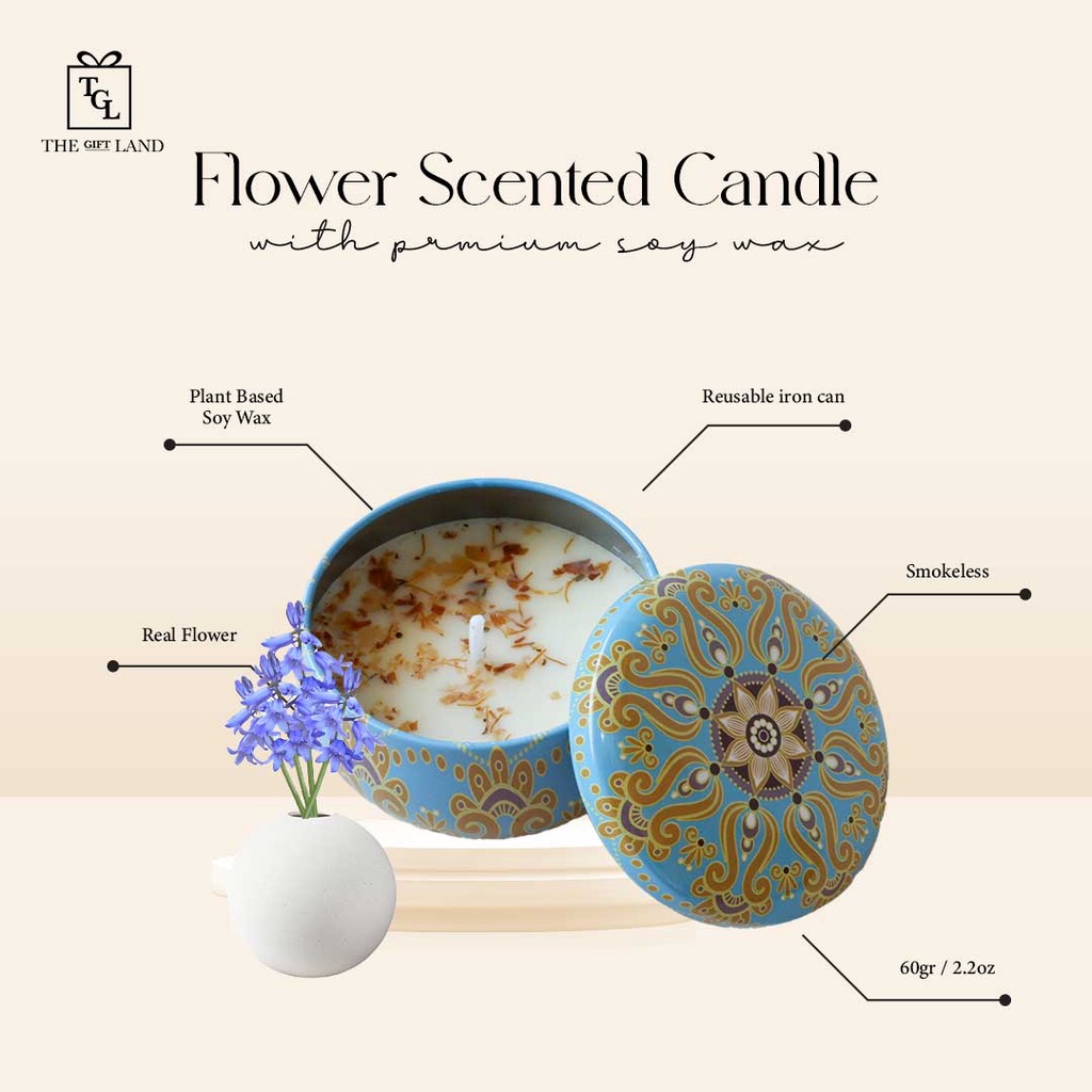 Jual Lilin Aromaterapi Scented Candle Real Flower Plant Based Soy Wax ...