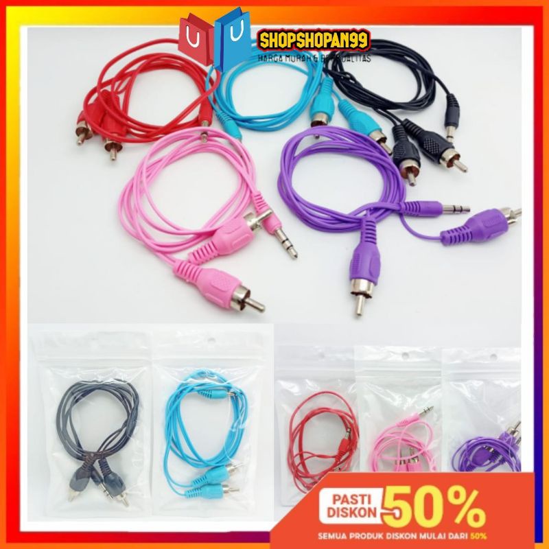 Jual Kabel SOLID aux 2in1 / Jack 3.5mm audio RCA 2 in 1 Cabel Cable ...