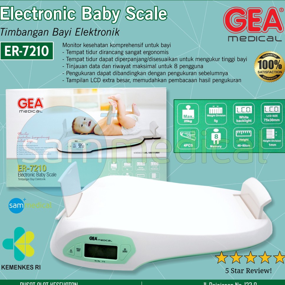 Jual GEA Timbangan Bayi + Ukuran Tinggi Digital / Baby Scale ER 7210 ...