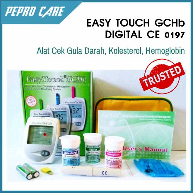 Jual ALAT CEK DARAH EASY TOUCH GCHB 3 IN 1 GULA DARAH KOLESTEROL HB ...