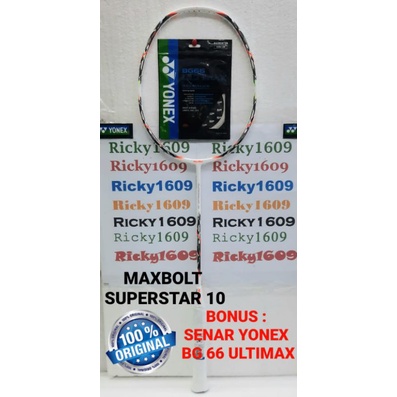 Jual RAKET BADMINTON MAXBOLT SUPERSTAR 10 - TENSION 43 LBS - BONUS ...