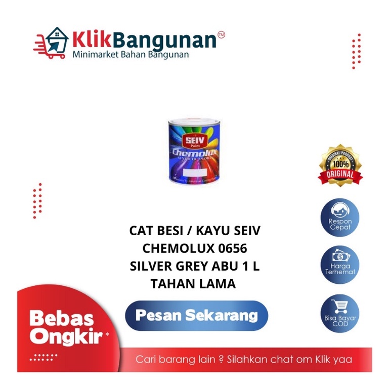 Jual CAT BESI / KAYU SEIV CHEMOLUX 0656 SILVER GREY ABU 1 L TAHAN LAMA ...