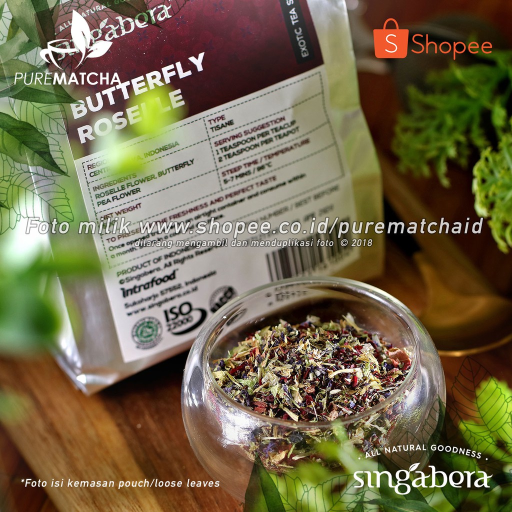 Jual Singabera Tea - Butterfly Pea Rosella 10gr SAMPLE Teh Rosela ...