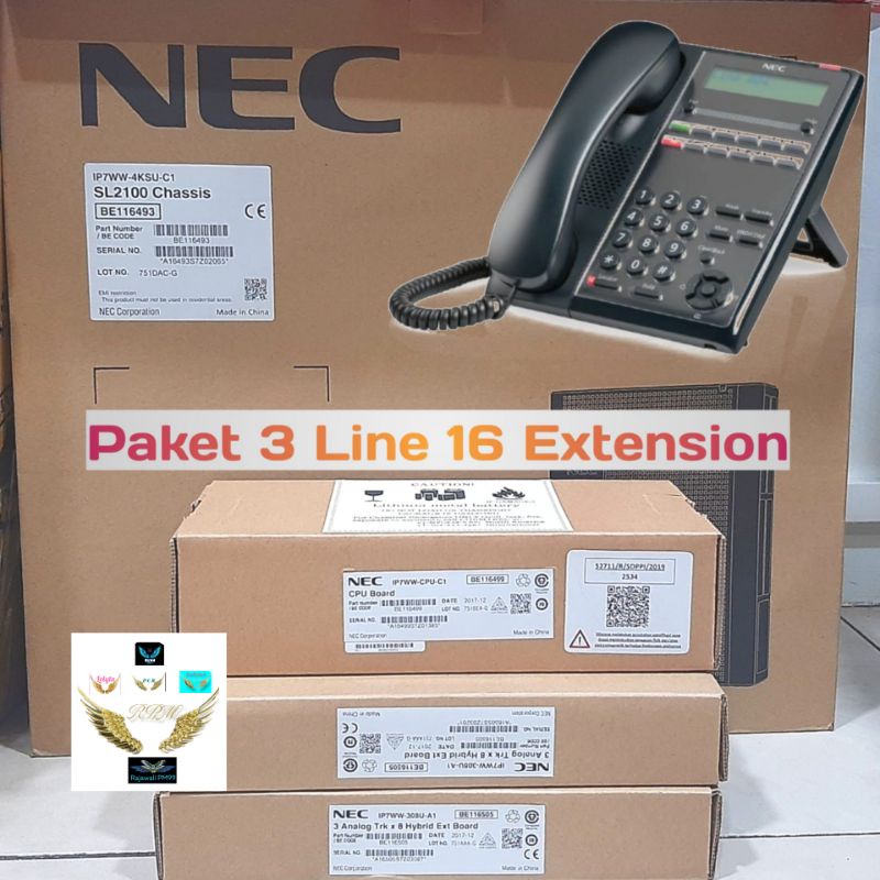 Jual NEC SL2100 ip pabx Kapasitas : 3ptt/16ext + Operator Telepon (316 ...