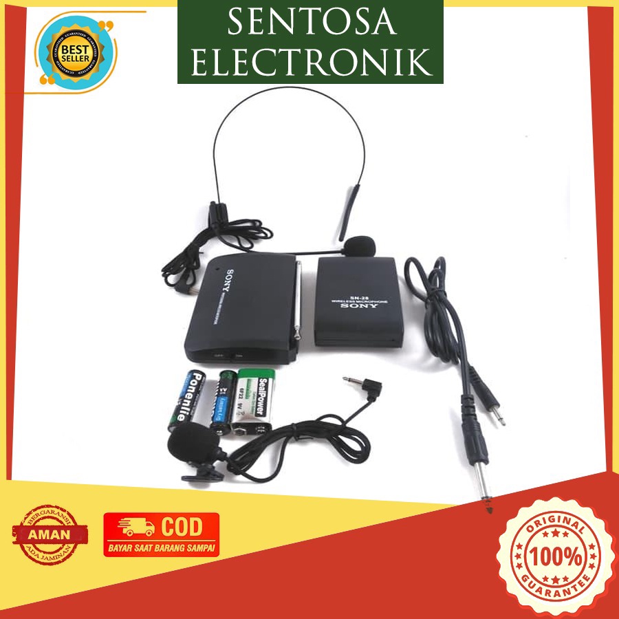 Jual Sony Sn 28 Mic Wireless Clip On Headset Bando | Shopee Indonesia