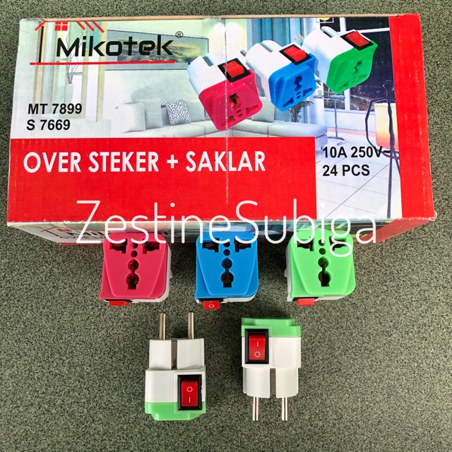 Jual Over Steker + Saklar Warna Warni MT-7899 Mikotek | Shopee Indonesia
