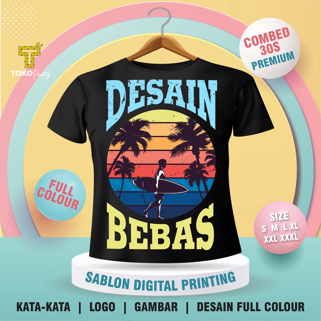Jual KAOS SABLON CUSTOM DTF | SABLON KAOS SATUAN | DESAIN BEBAS GAMBAR ...