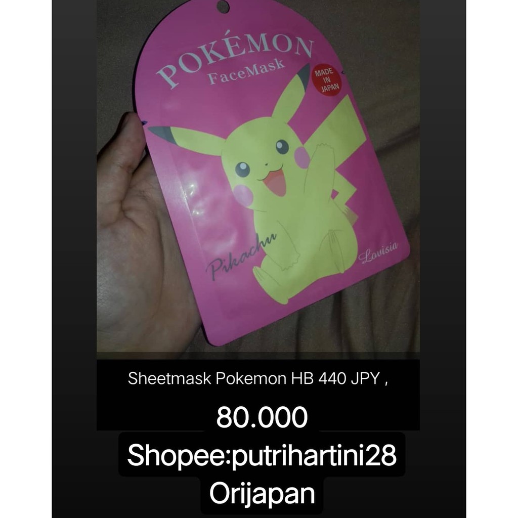 Jual sheetmask pokemon hb 440 JPY ORI JAPAN | Shopee Indonesia