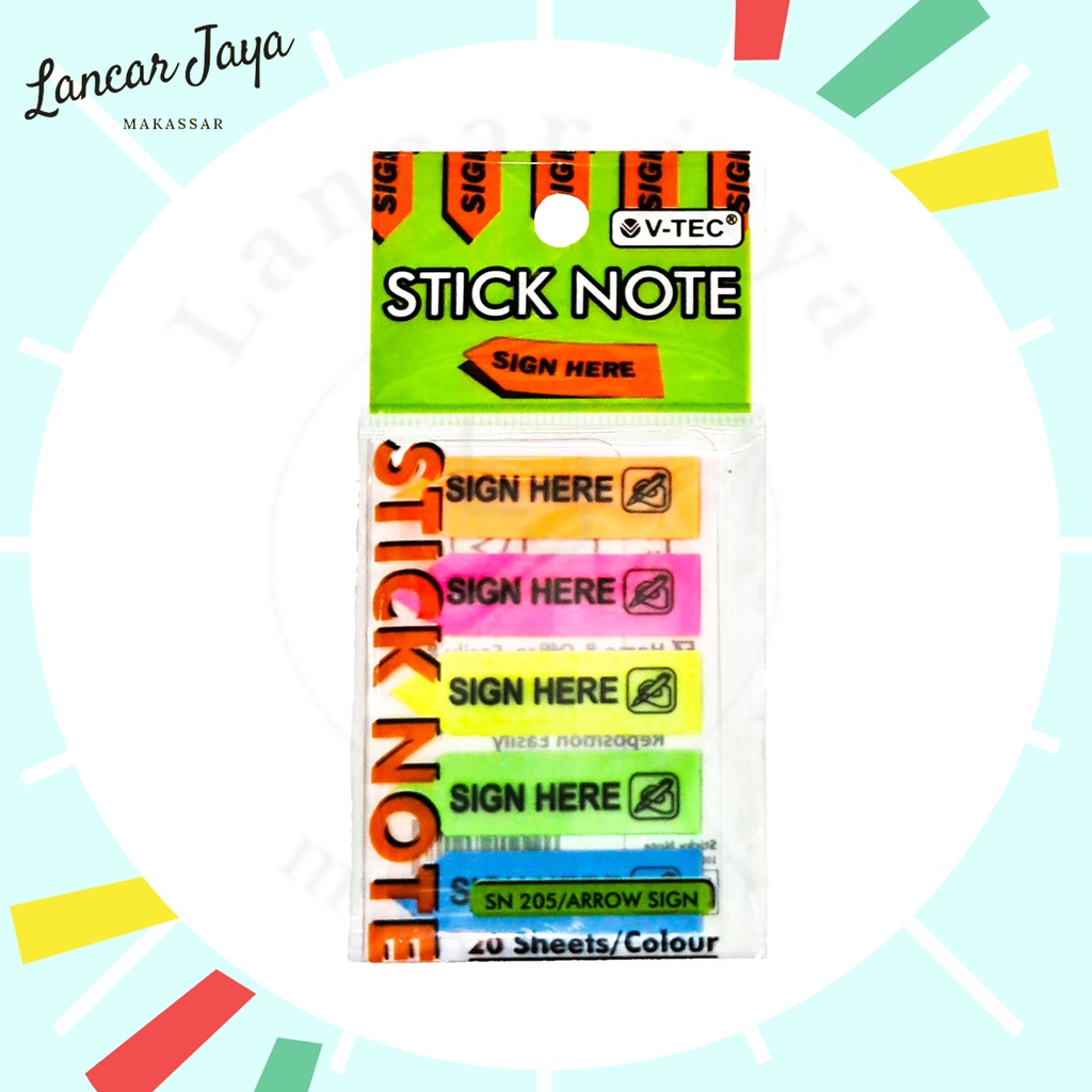 Jual Penanda Pembatas Index & Mark Sticky Notes V-TEC SN 205 / Arrow ...