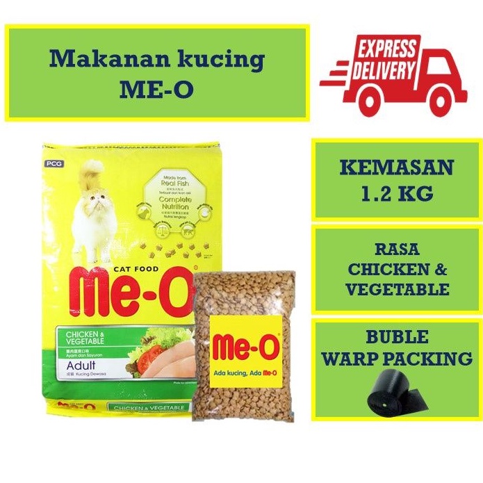 Jual Makanan Kucing Me-O Meo Chicken & Vegetables Repack 1.2Kg Meo ...