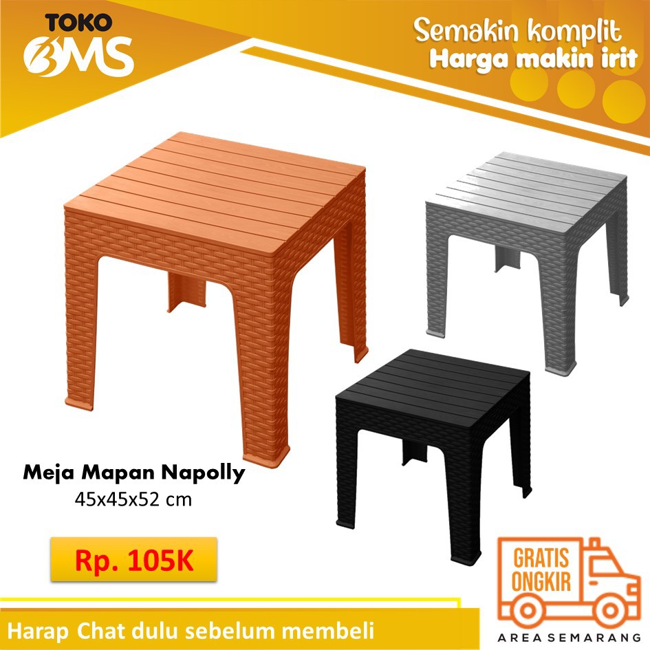 Jual Napolly meja rotan kotak Mapan 45 Toko Bms Murah | Shopee Indonesia