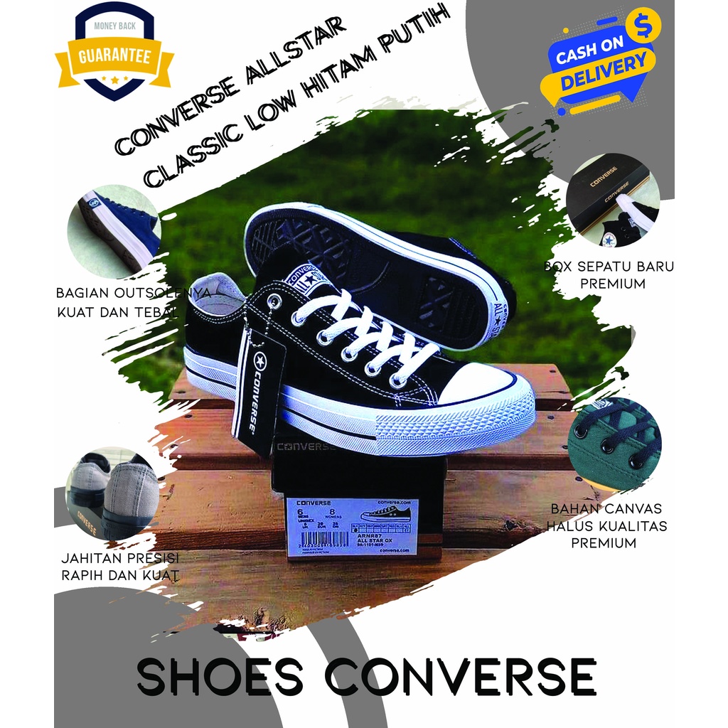 Jual Sepatu Converse All Star 70s Classic Low Hitam Converse Original ...
