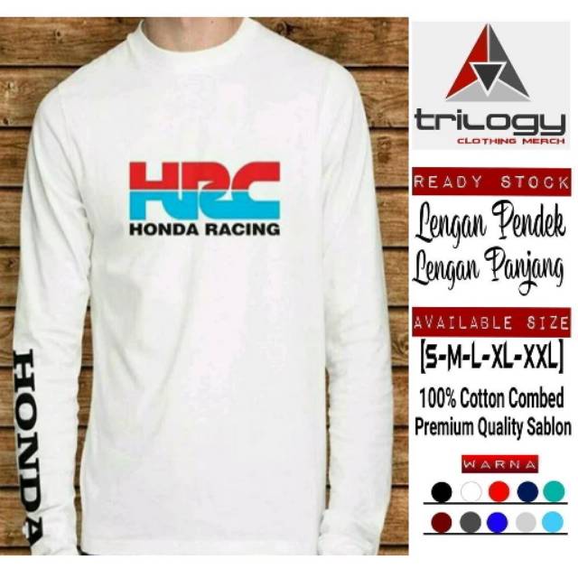 Jual KAOS LENGAN PANJANG HRC HONDA RACING BAHAN COTTON COMBED | Shopee Indonesia