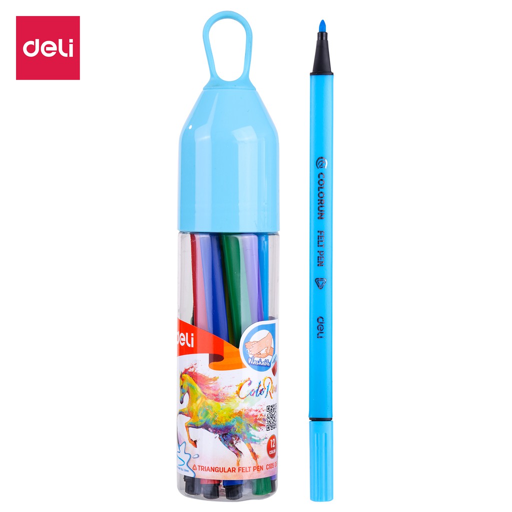 Jual Deli Spidol Warna 1.0mm 12/24/36 warna tinta yang bisa dicuci ...