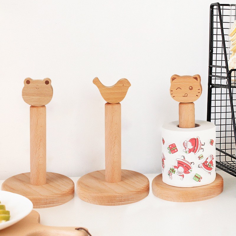 Jual small cute wooden tissue paper holder / tempat tisu gulung roll ...