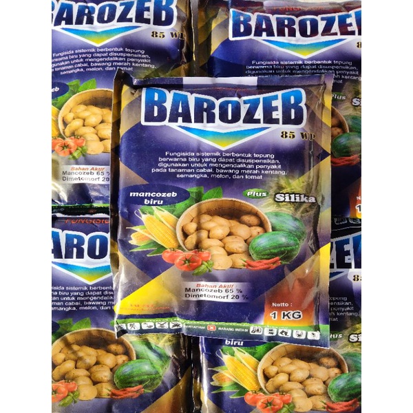 Jual FUNGISIDA BAROZEB 85 wp 1 kg Mancozeb BIRU PLUS SILIKA | Shopee ...