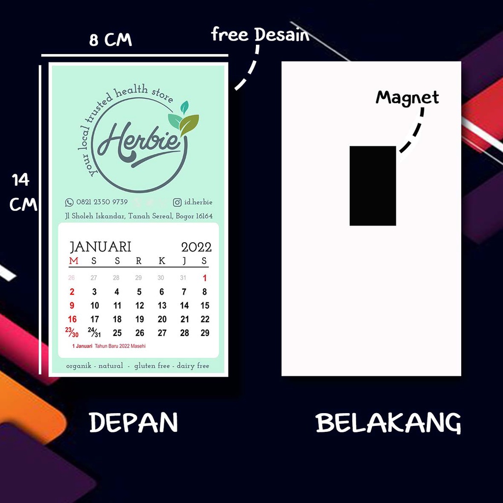 Jual SOUVENIR KALENDER MAGNET MINI (KECIL) 2023 CUSTOM | Shopee Indonesia