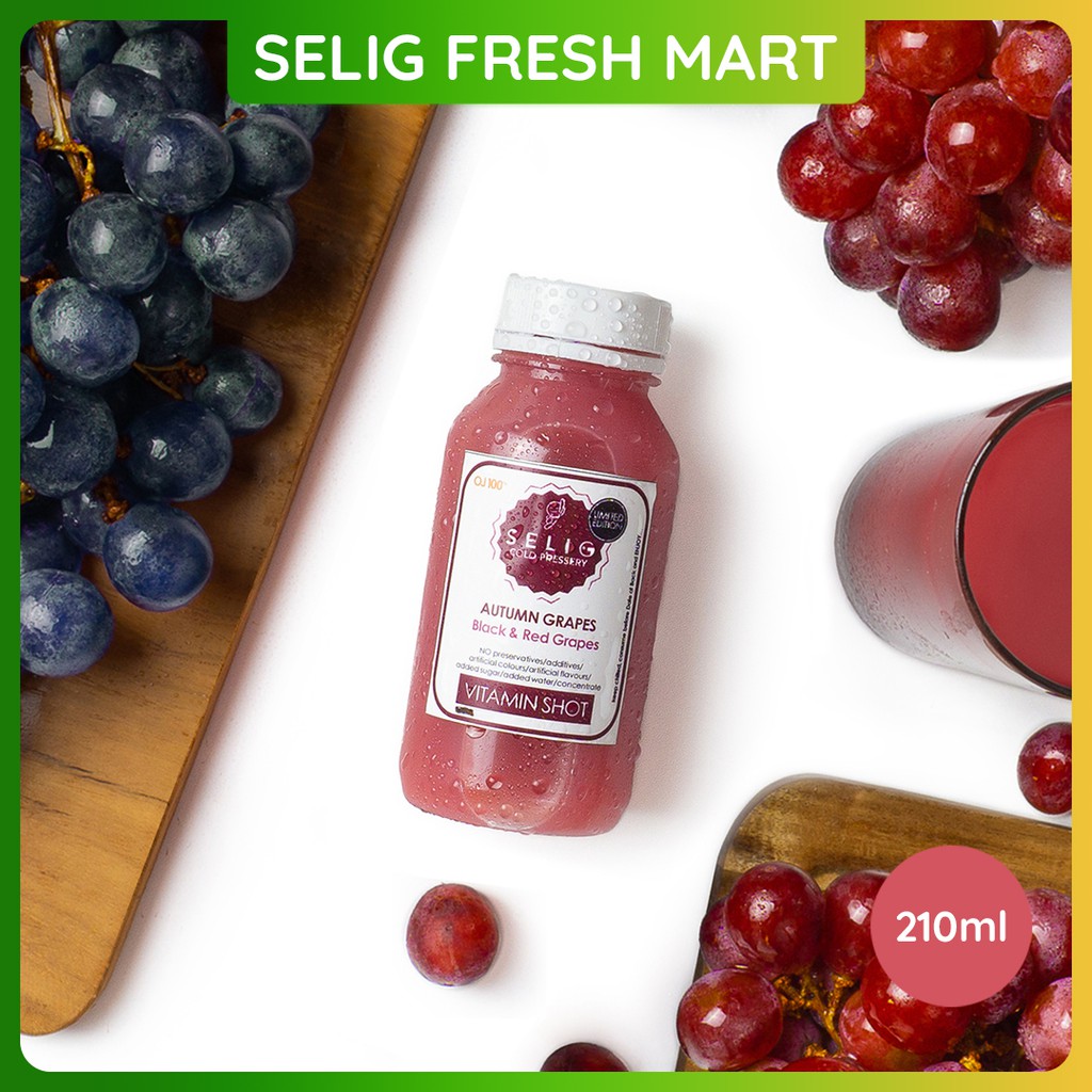 Jual Cold Pressed Juice 100% Anggur Merah & Hitam 210ml Jus Buah Autumn ...