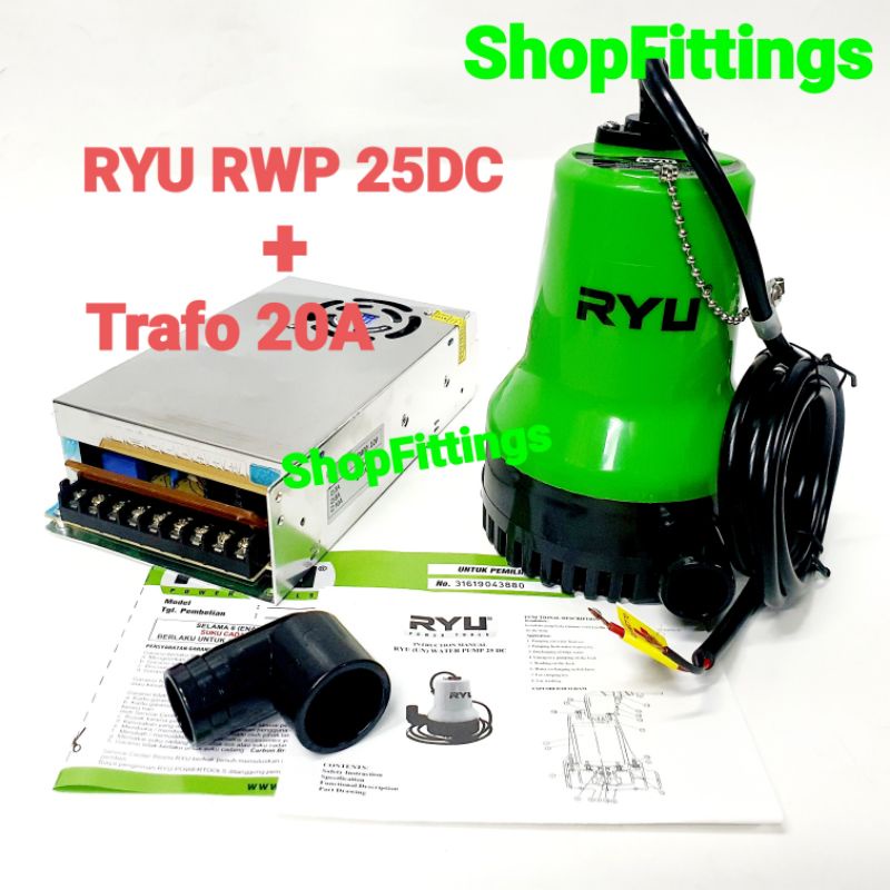 Jual RYU RWP 25DC Pompa Air Celup Kolam Aquarium Arus DC 12 Volt Water ...