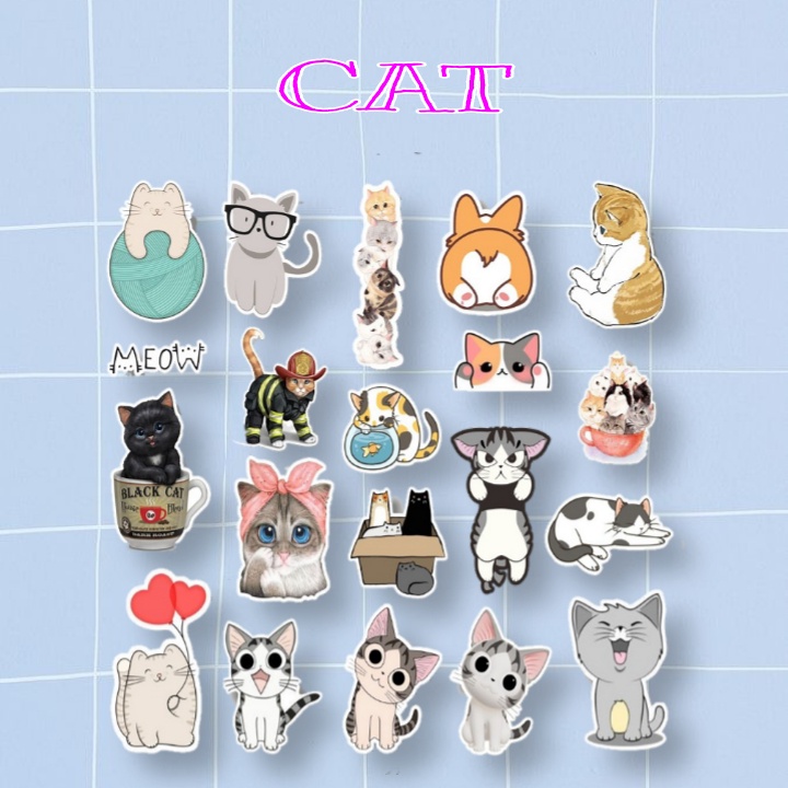 Jual STICKER PACK KUCING LUCU SERIES STIKER VINYL AESTHETIC | Shopee ...