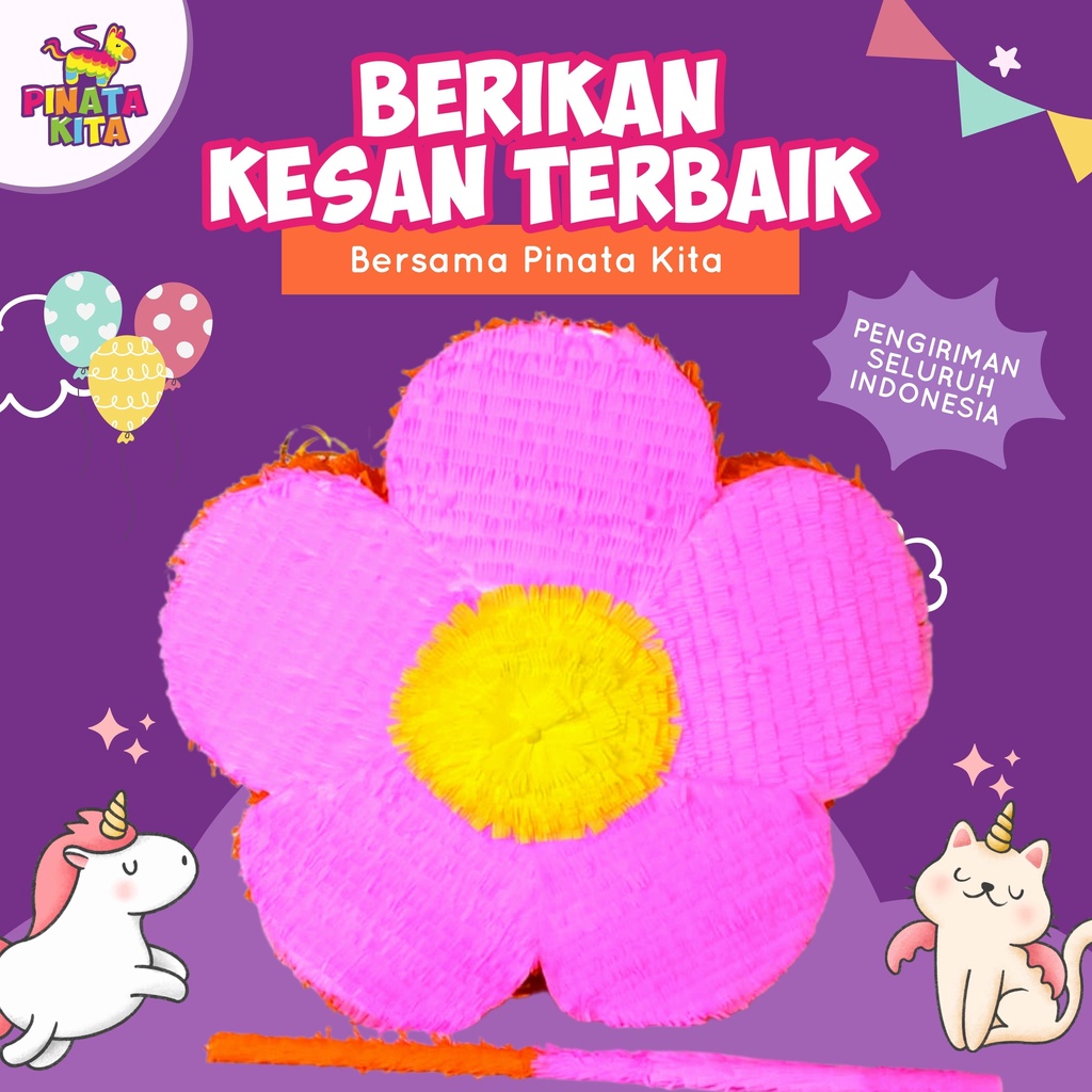 Jual pinata bunga / pinata bentuk bunga / pinata mawar / pinata melati ...