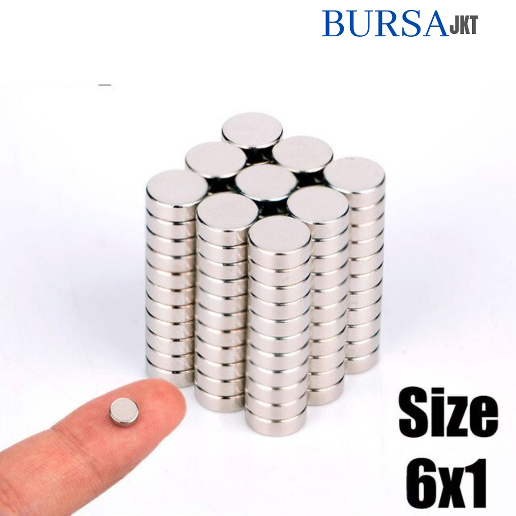 Jual MAGNET SUPER KUAT N52 NEODYMIUM N52 BULAT STRONG NdFeB 6 x 1 MM ...