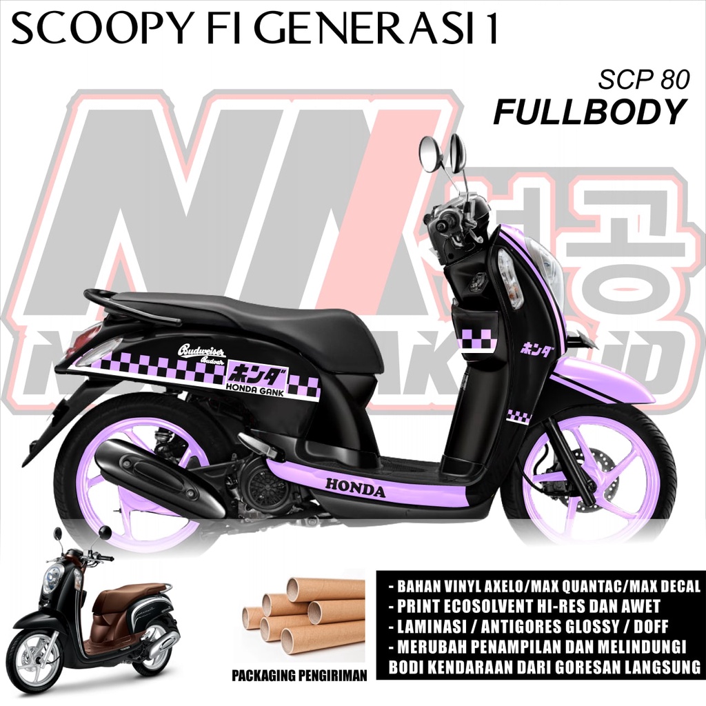 Jual SCP 80 DECAL STICKER SCOOPY FI 2013 2014 2015 2016 HONDA GANK ...