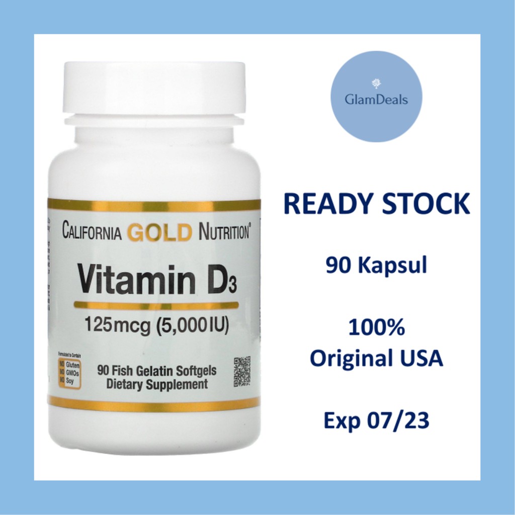 Jual California Gold Nutrition Vitamin D3 5000 IU (90 Softgel) | Shopee ...