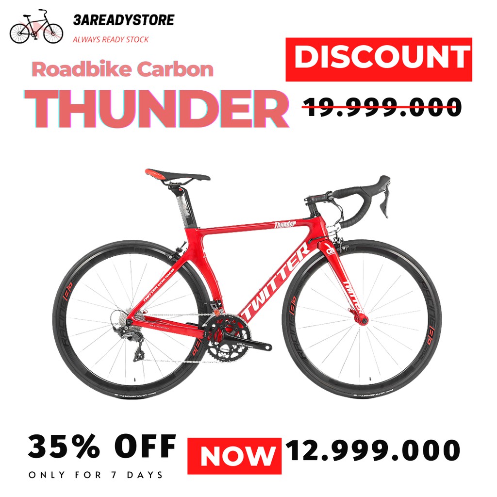 Jual Sepeda Roadbike Full Carbon TWITTER Thunder RETROSPEC 22 Speed ...