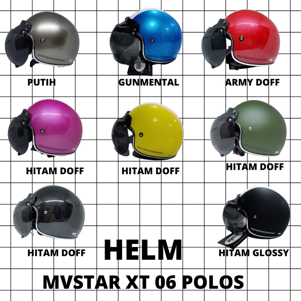 Jual HELM RETRO/HELM CLASSIC/HELM WEST CRUISER POLOS TERMURAH SNI ...