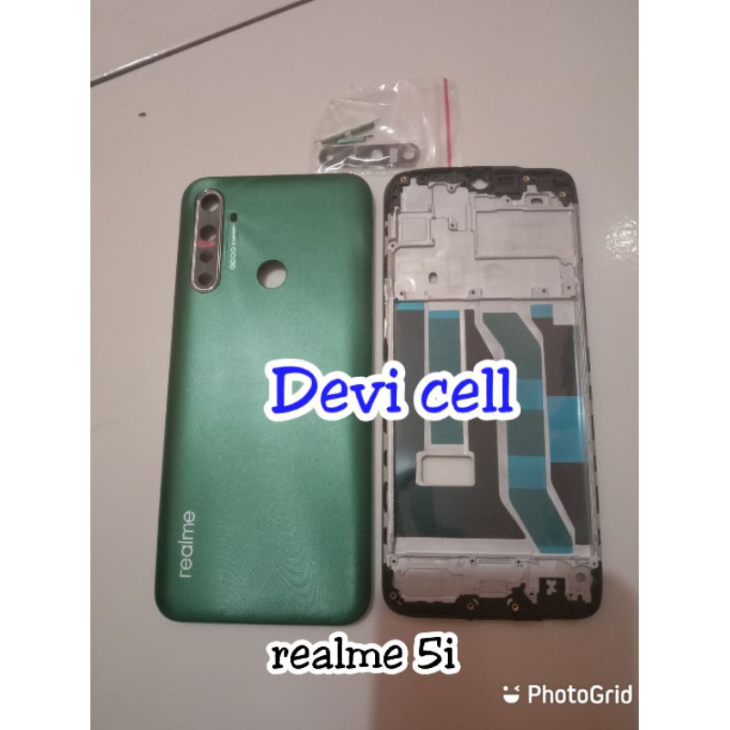 Jual casing kesing housing realme 5i fullset backdoor frame tulang ...