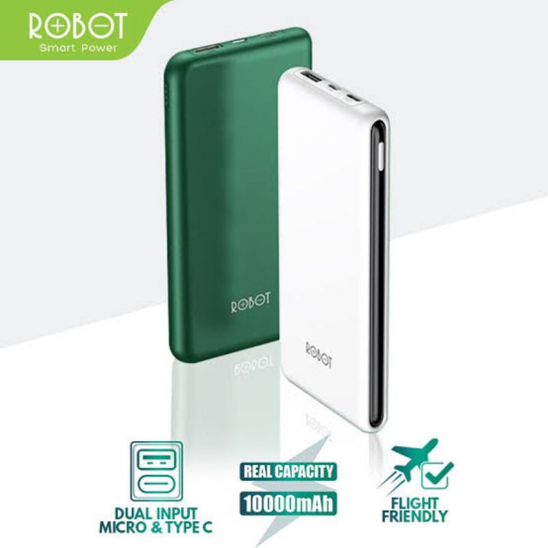 Jual ROBOT RT180 Power Bank 10000 mAh Dual input Type C dan Micro USB ...
