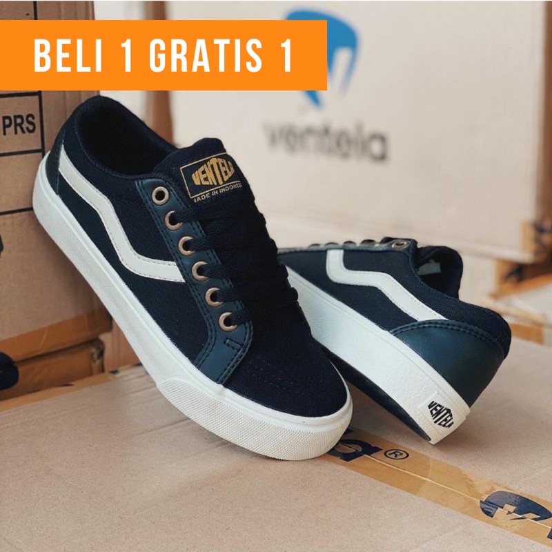 Jual Ventela Republic Low Black Natural - Sepatu Ventela Original 100% - Sepatu Sneakers ...