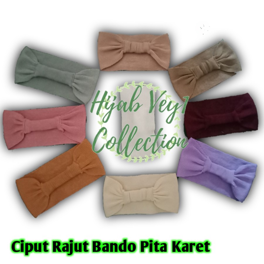Jual Ciput Bandana Rajut Bando Pita Rajut Karet Belakang Ala Korea ...