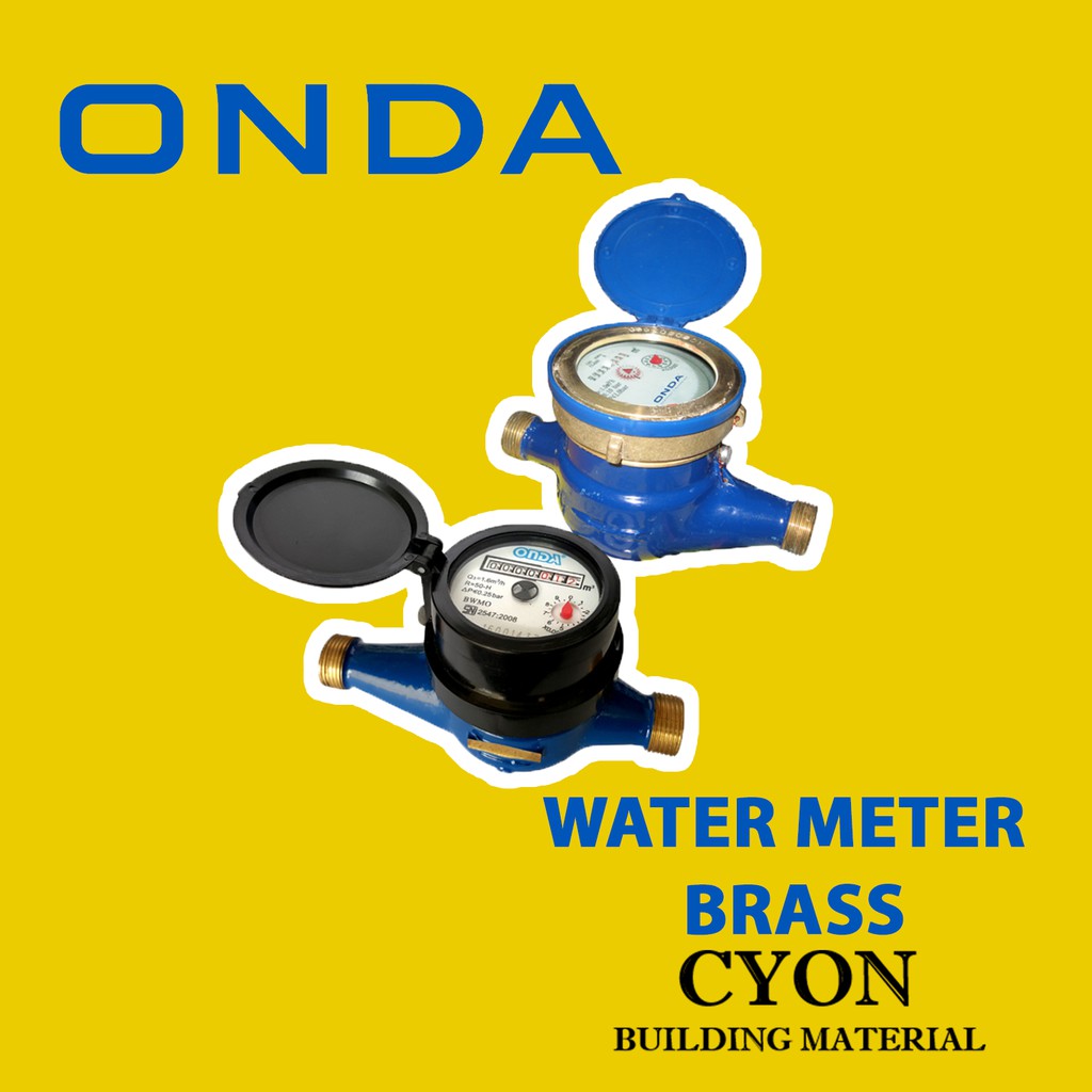 Jual ONDA WATER METER BRASS 1/2" KUNINGAN (METERAN AIR) | Shopee Indonesia
