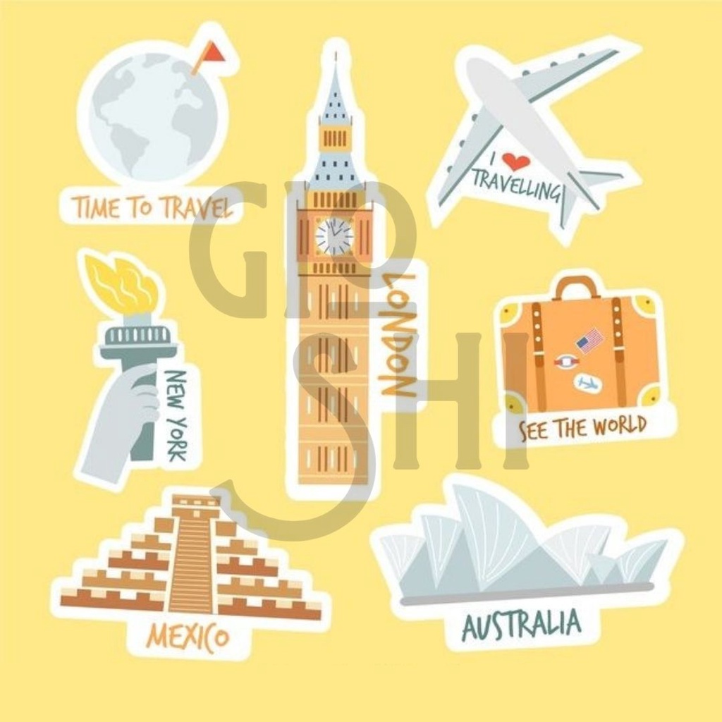 Jual stiker aesthetic travel by gioshi.store | Shopee Indonesia
