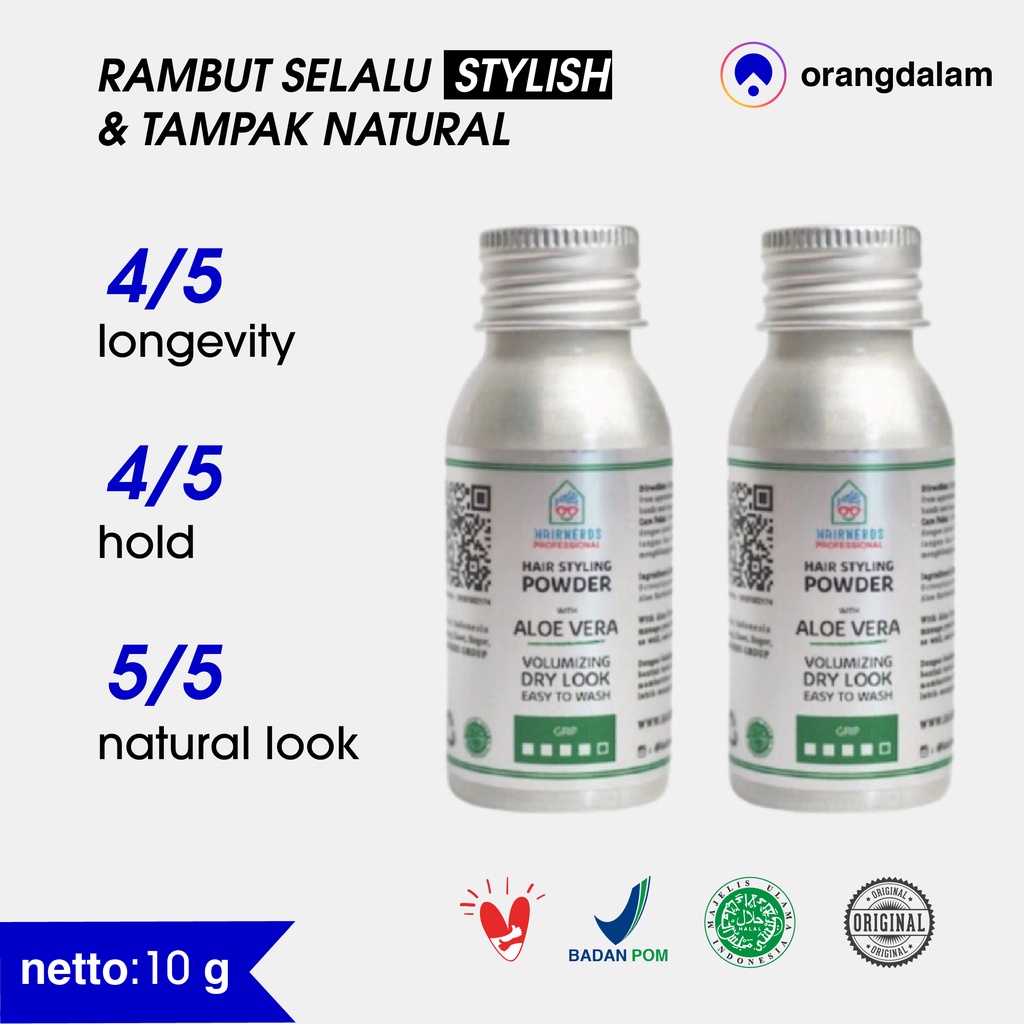 Jual Pomade Powder Rambut Pria Anti Lepek. Hairnerds Styling Hair ...
