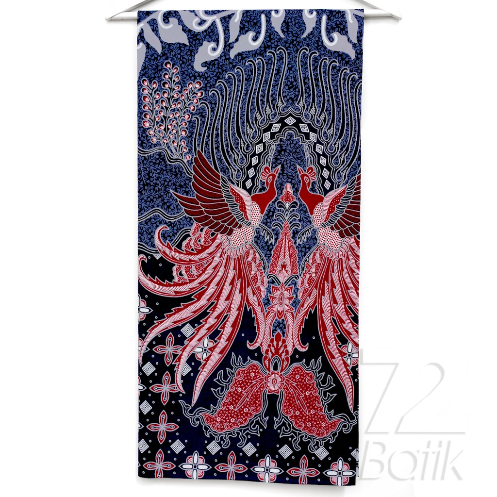 Jual KAIN BATIK KATUN Premium Primisima Warna Biru Dongker Merah Motif ...
